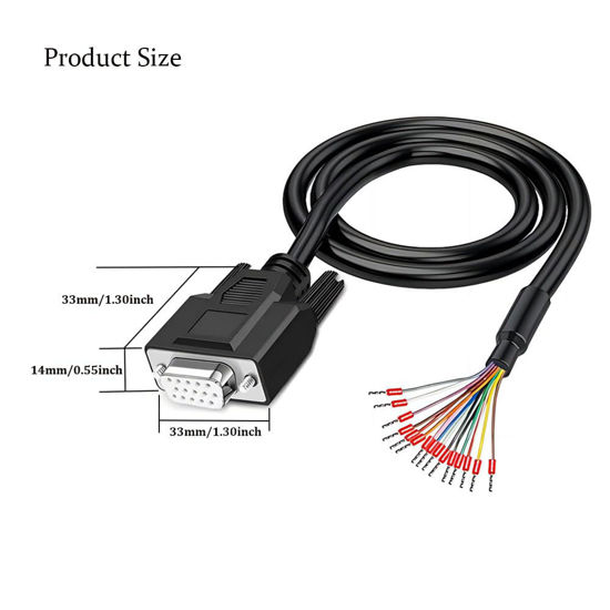 GetUSCart- Willwewon 10Ft 24AWG VGA Female RS232 15Pin Serial Extension Cable, HDB15 3 Row 15 ...