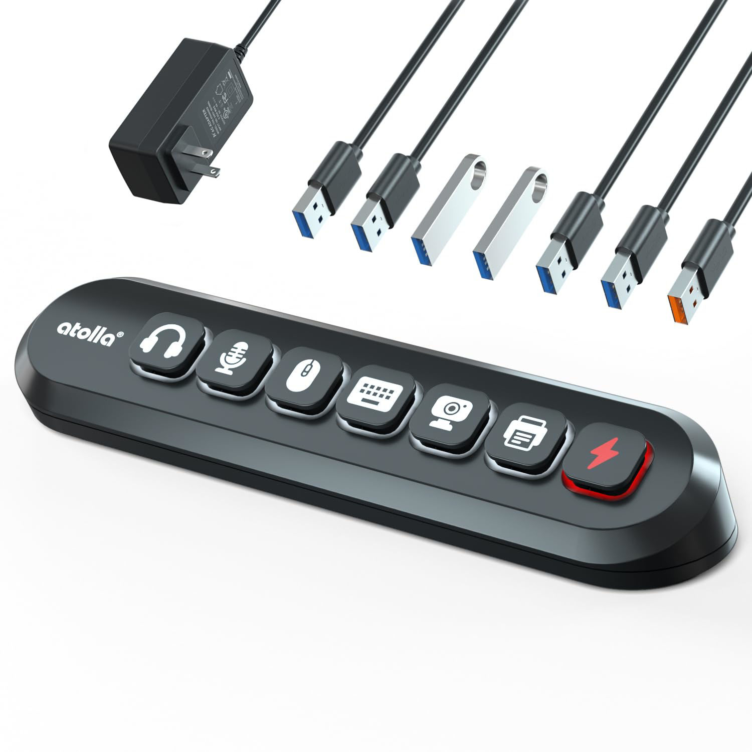GetUSCart- Powered USB Hub, atolla 7-Port USB 3.0 hub (6 Superspeed ...