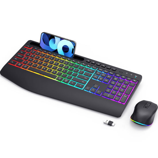 Getuscart Wireless Keyboard And Mouse Combo Dual System Rgb Backlit Mouse And Keyboard 2 4g