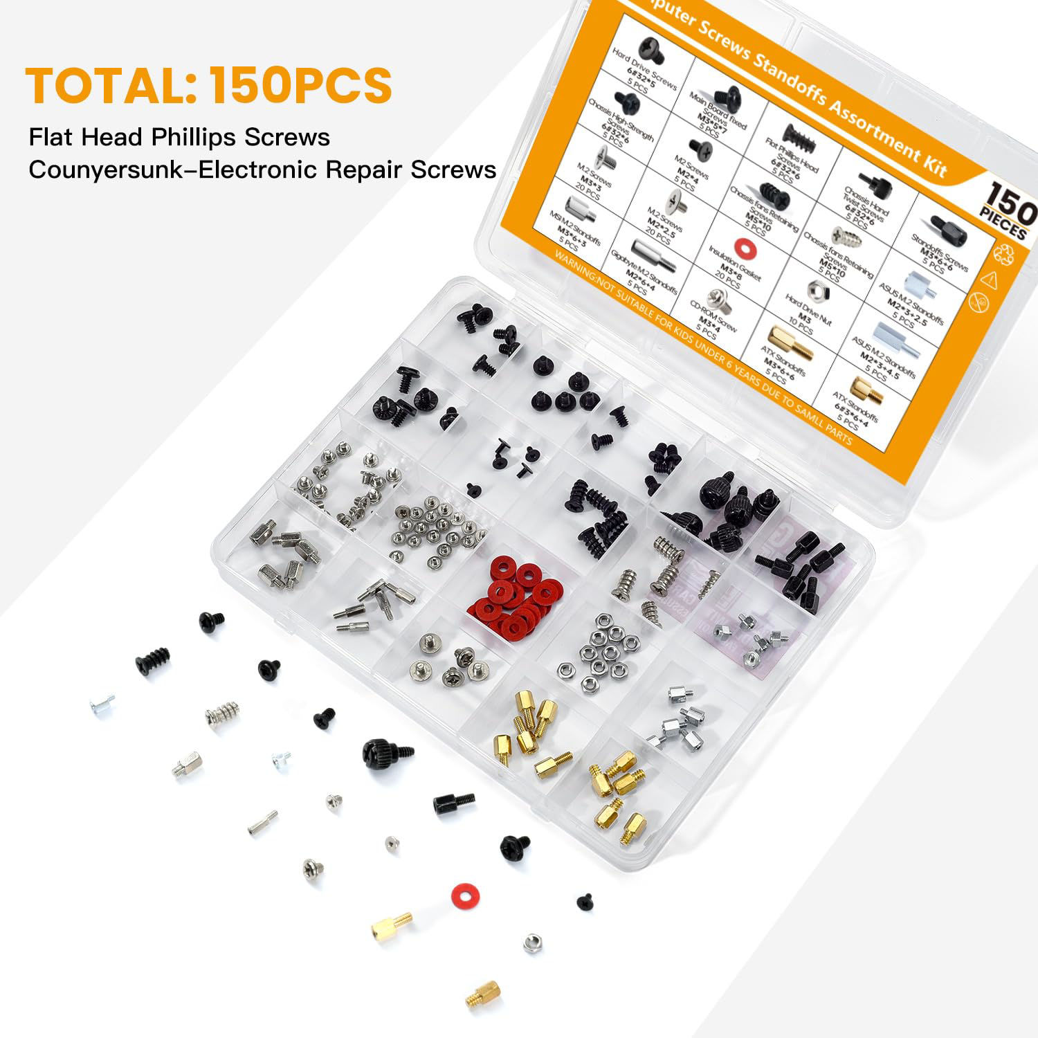 GetUSCart- 150PCS Computer PC Screws M.2 Standoff SSD Mounting Screws ...