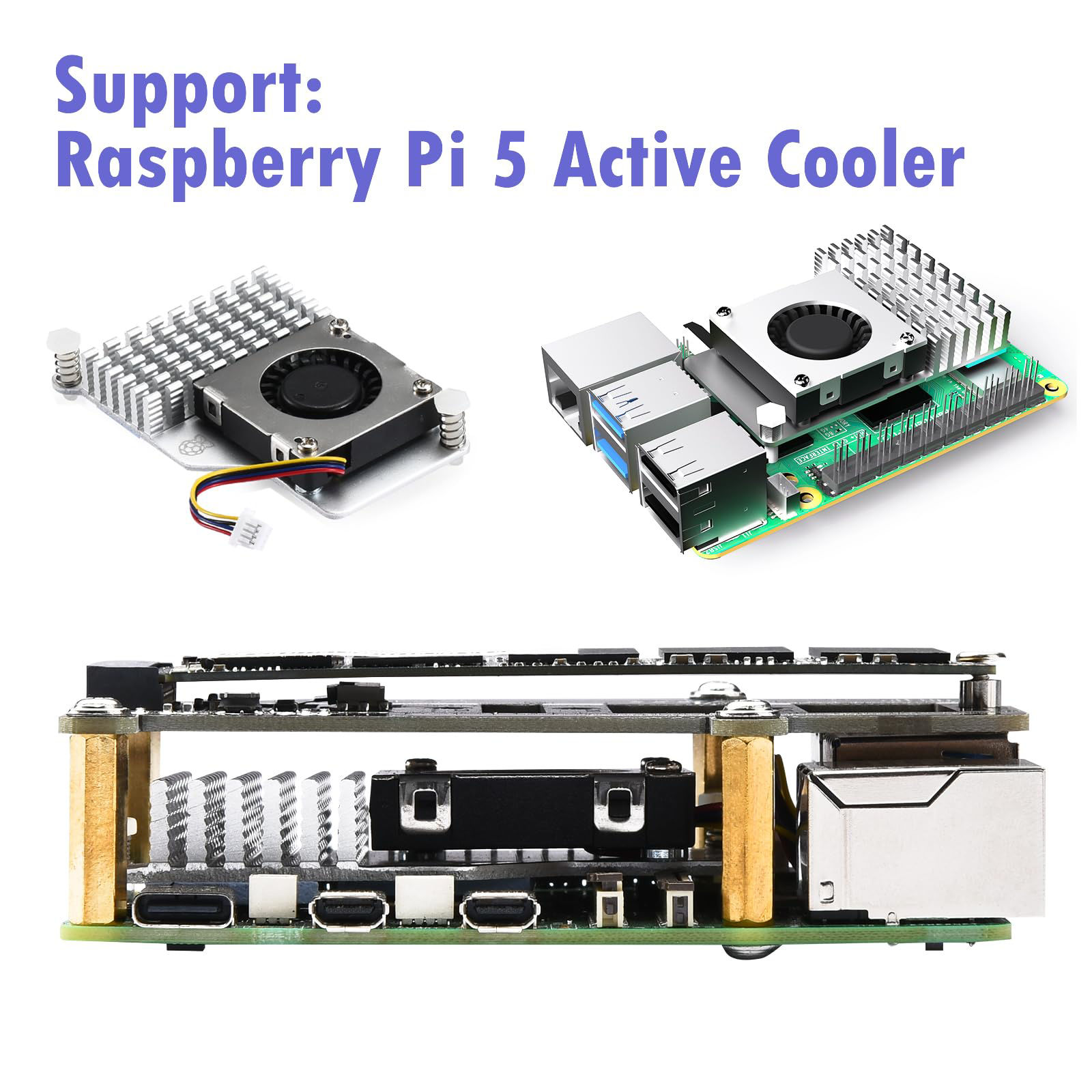 GetUSCart- iUniker PCIe M.2 HAT+ for Raspberry Pi 5, Pi 5 NVMe SSD PIP PCIe Peripheral Board ...