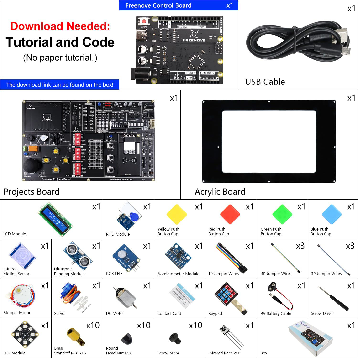 GetUSCart- Freenove Projects Kit with Control Board V4 (Compatible with ...