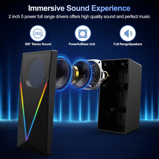 GetUSCart- Computer Speakers, Desktop Speakers with 6 Colorful RGB ...