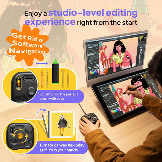 GetUSCart- TourBox Lite, Video Editing Controller Macro Pad, Drawing ...