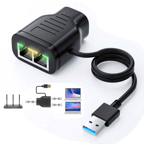 GetUSCart- Ethernet Splitter 1 to 2 1000Mbps Internet Cable Splitter 1 ...