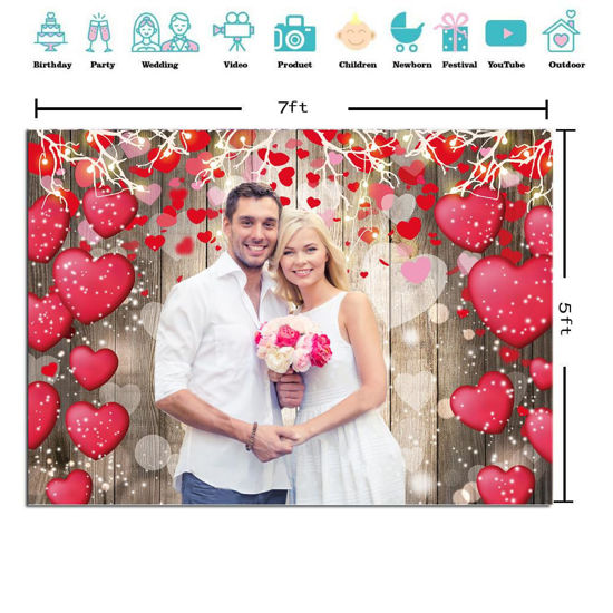 GetUSCart- CYLYH 7x5ft Valentine's Day Backdrop Rustic Wood Backdrop ...