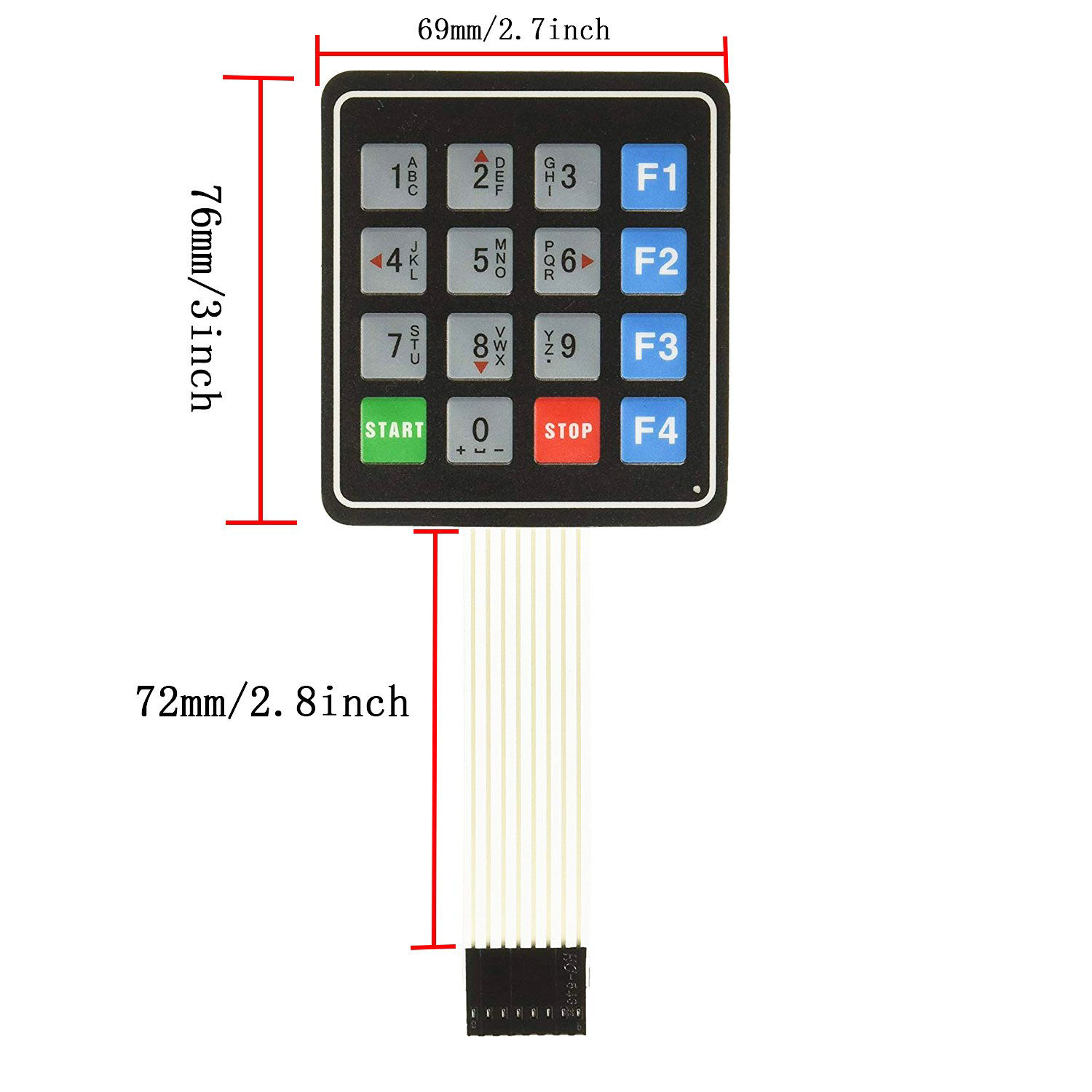 GetUSCart- Xiaoyztan 16-Key Matrix Membrane Switch, 4 x 4 Universal Array Keypad with 8 Pin 2 ...
