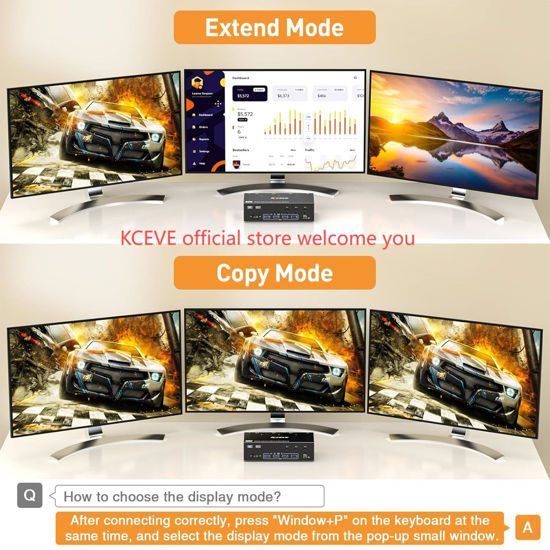 GetUSCart- 8K KVM Switch 3 Monitors 3 Computers HDMI + DisplayPort, KCEVE USB 3.0 DP KVM ...