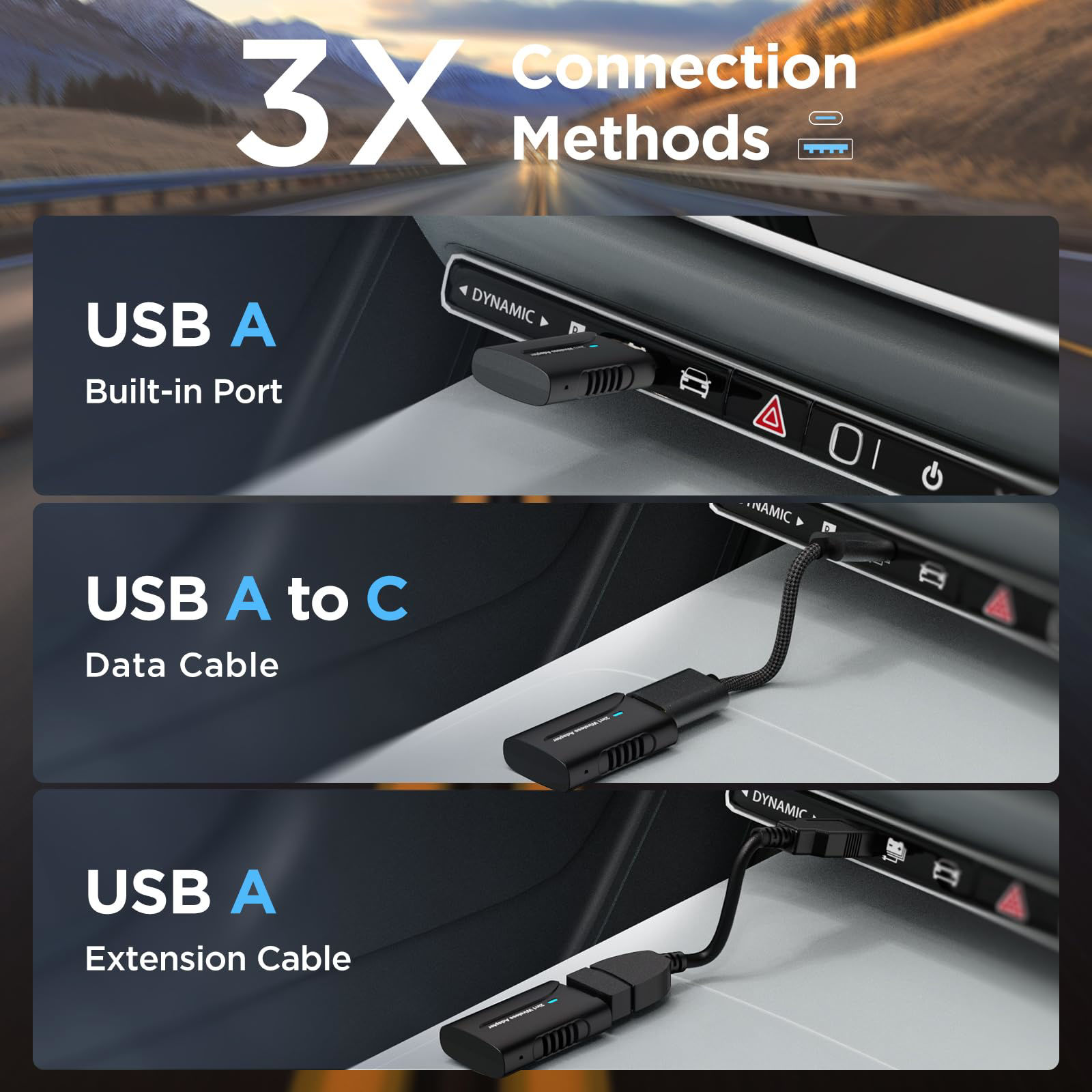 GetUSCart- DYUZO 2in1 CarPlay Android Auto Wireless Adapter, Mini Car ...