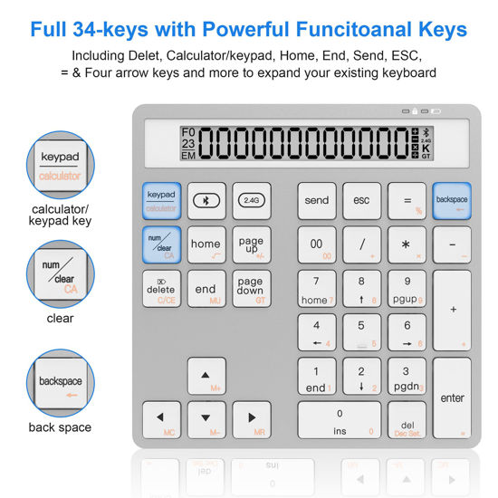 GetUSCart- Bluetooth Number Pad - 2.4G Wireless Numeric Keypad with ...