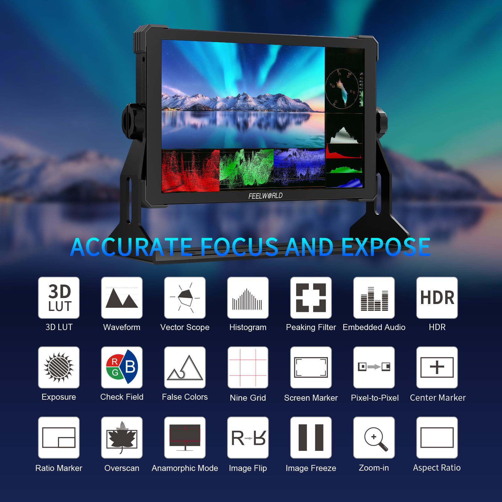 GetUSCart- FEELWORLD T10 10.1 Inch Aluminium Camera Field DSLR Monitor ...