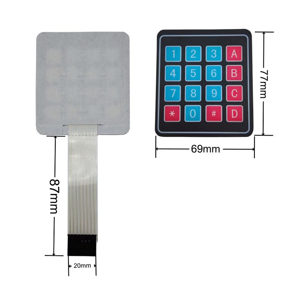 GetUSCart- Haldzemo 4x4 Keypad Matrix Array Membrane Switch 16 Key 8Pin 2.54mm Keyboard (6 Pack)