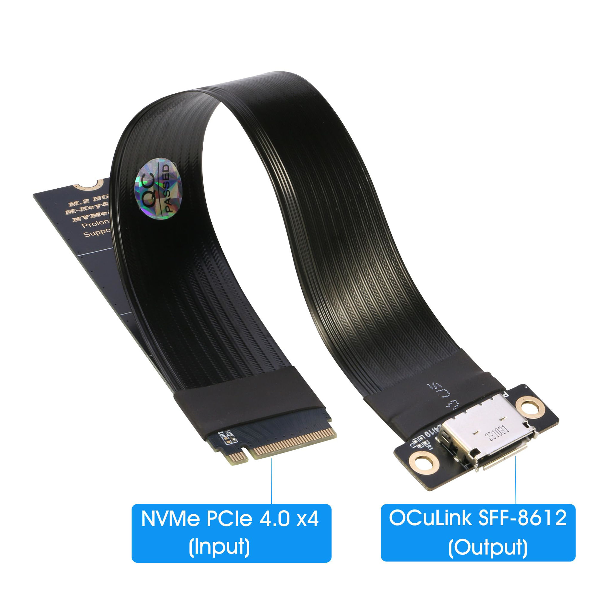 GetUSCart- RIITOP M.2 NVMe to Oculink SFF-8612 Extender (15cm), M.2 NVMe PCIe 4.0 x4 to OCuLink ...