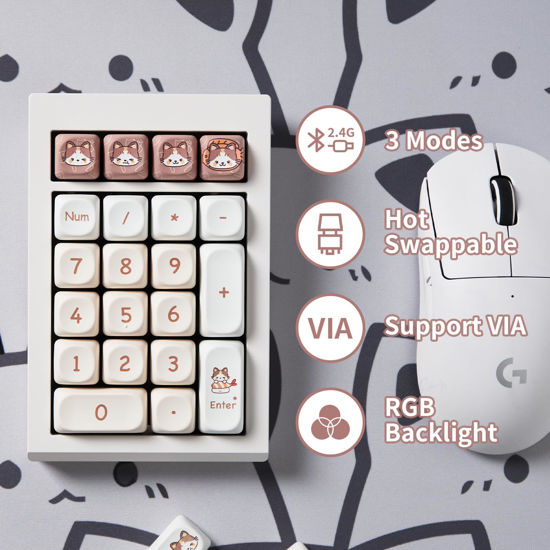 GetUSCart- Bluetooth Number Pad, Mechanical Numpad, VIA Programmable Aluminum Numeric Keypad ...