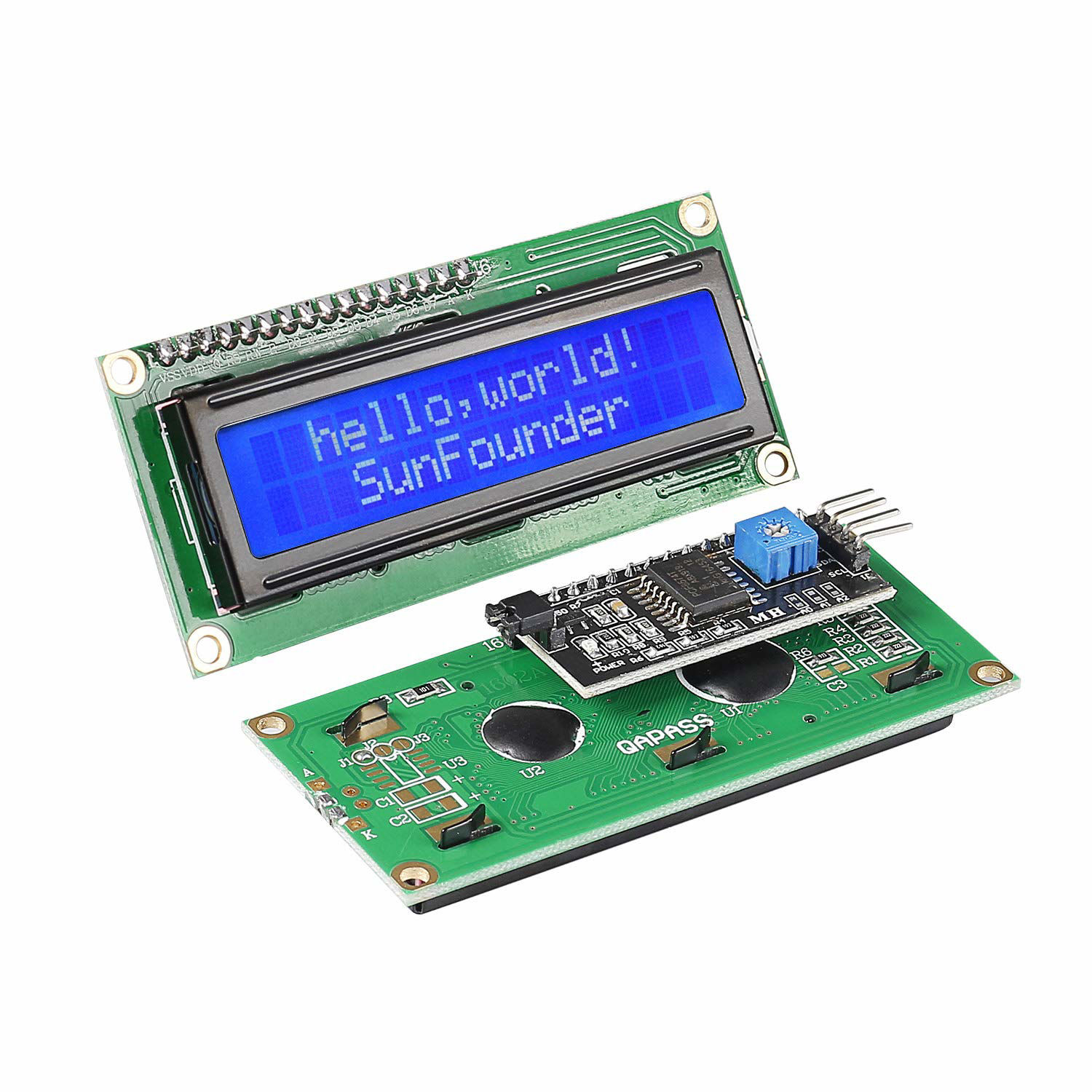 GetUSCart- SunFounder IIC/I2C/TWI LCD1602 Display Module Compatible with Arduino and Raspberry Pi