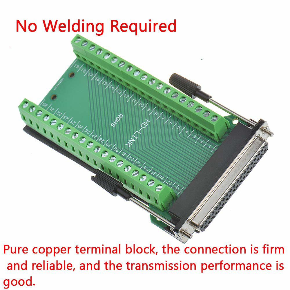 GetUSCart- ANMBEST DB37 Solderless RS232 D-SUB Serial to 37-pin Port Terminal Female Adapter ...