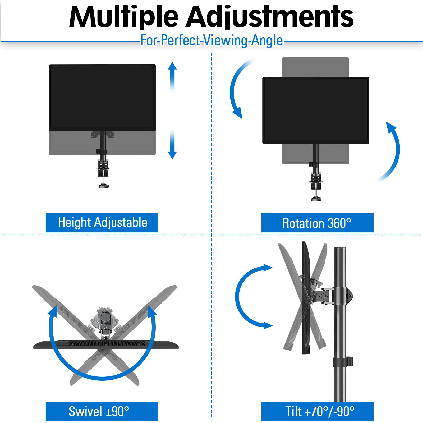GetUSCart- MOUNTUP Single Monitor Mount, Adjustable Monitor Stand for ...