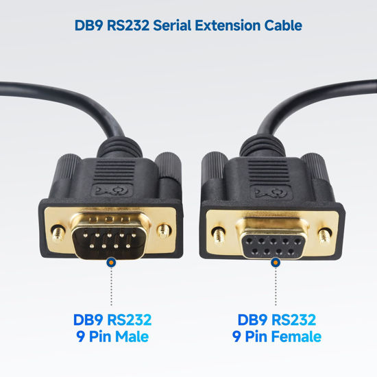 GetUSCart- Cable Matters RS232 Cable, Serial Cable, Male to Female 10 ft, 9 Pin DB9 Cable/Null ...