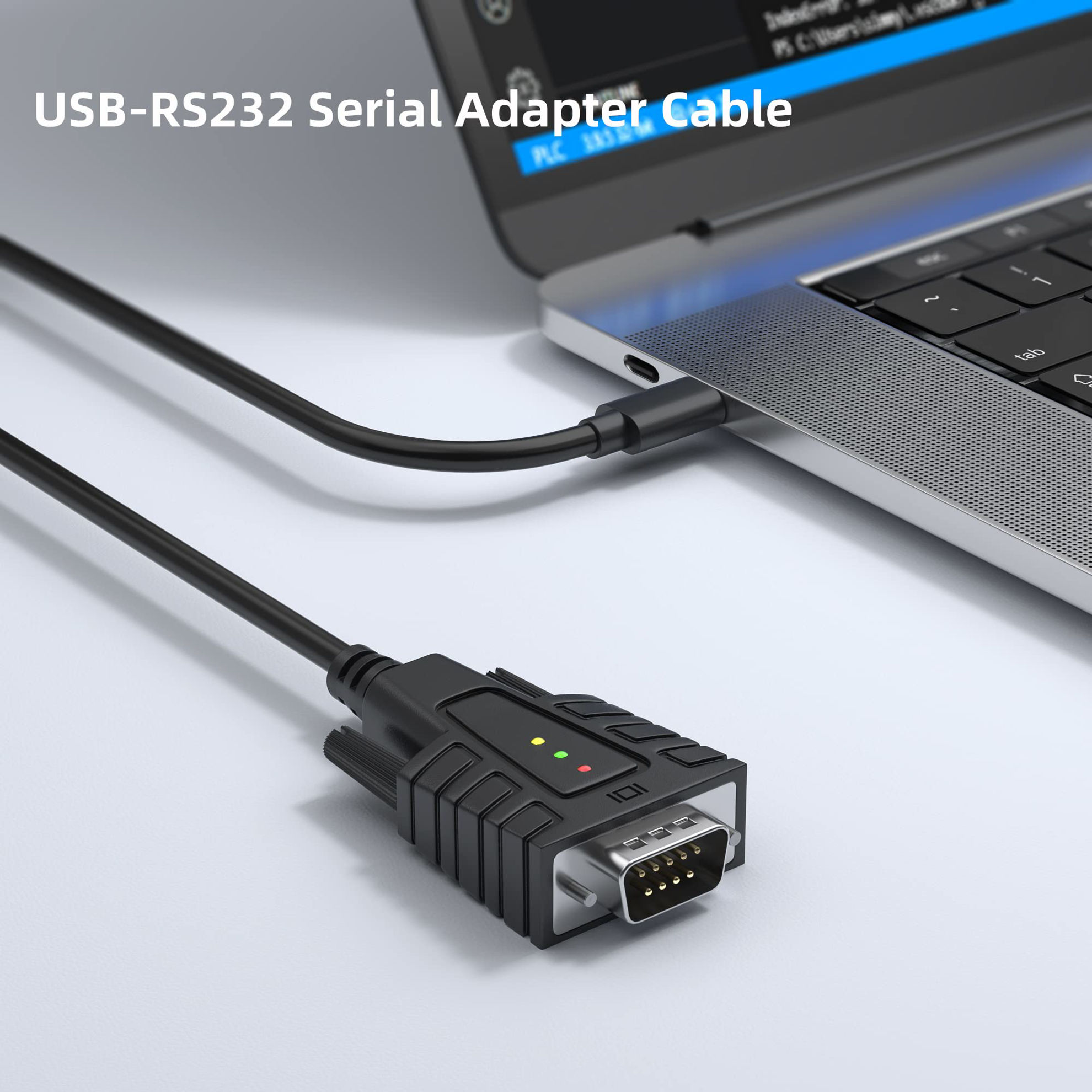GetUSCart- DriverGenius USB C to Serial RS232 DB9 Adapter Cable with 3 x LED Indicators ...