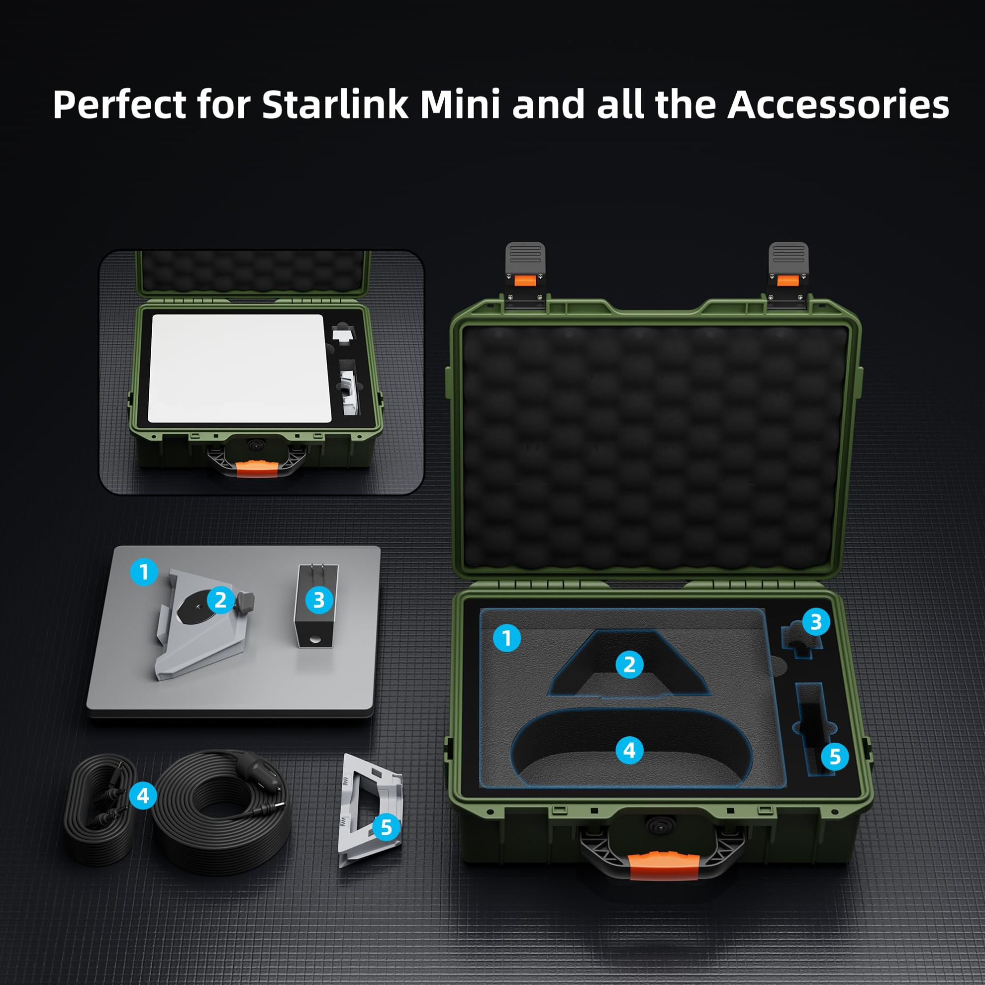 GetUSCart- EAZUSE Starlink Mini Case, Hard Waterproof Travel Case for ...