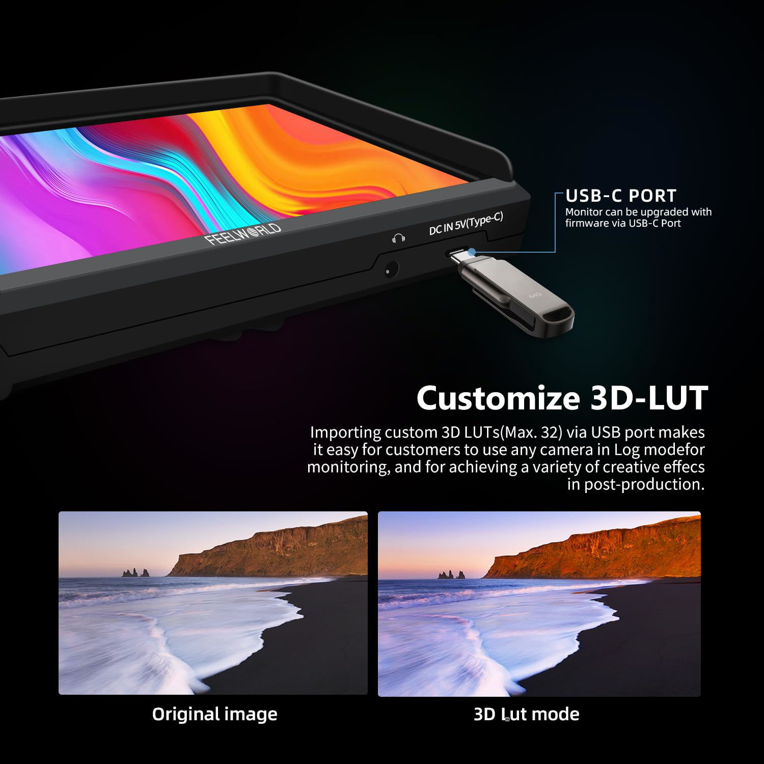 GetUSCart- FEELWORLD FW568 V3 6 Inch Camera Field Monitor with 3D LUT ...