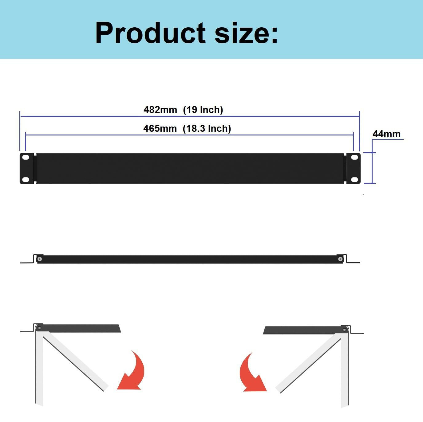 GetUSCart- QiaoYoubang 1U Hinged Blank Panel -Metal Rack Mount Filler ...