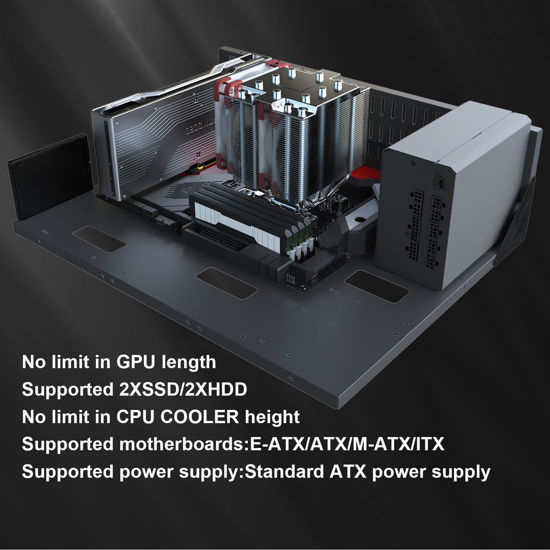 GetUSCart- DIY Gaming Computer Case, E-ATX Open Chassis Case Rack for E ...
