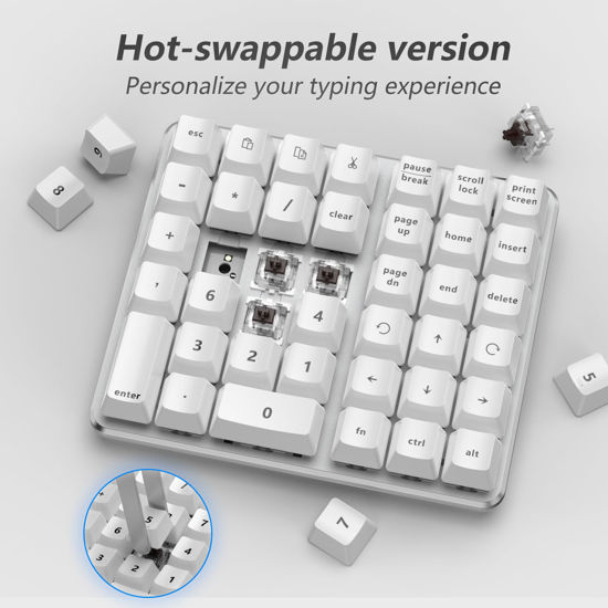 GetUSCart- SurnQiee Left-Handed Mechanical Numeric Keypad, Hot-Swap LED ...