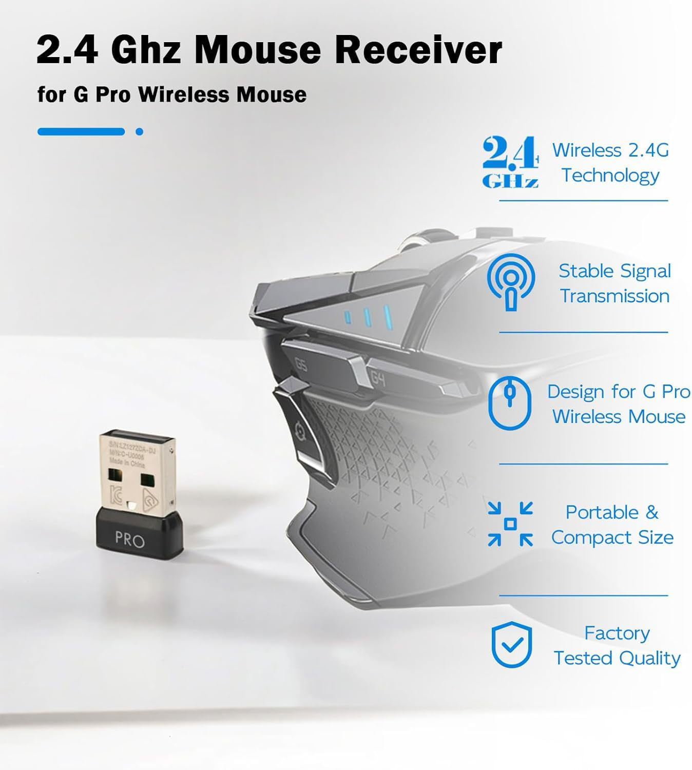 GetUSCart- USB Dongle Mouse Receiver Adapter Compatible with Logitech G ...