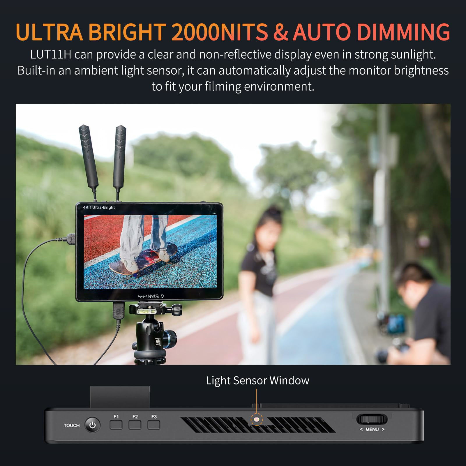 GetUSCart- FEELWORLD LUT11H 10.1 Inch 2000nit Ultra Bright Camera Field ...