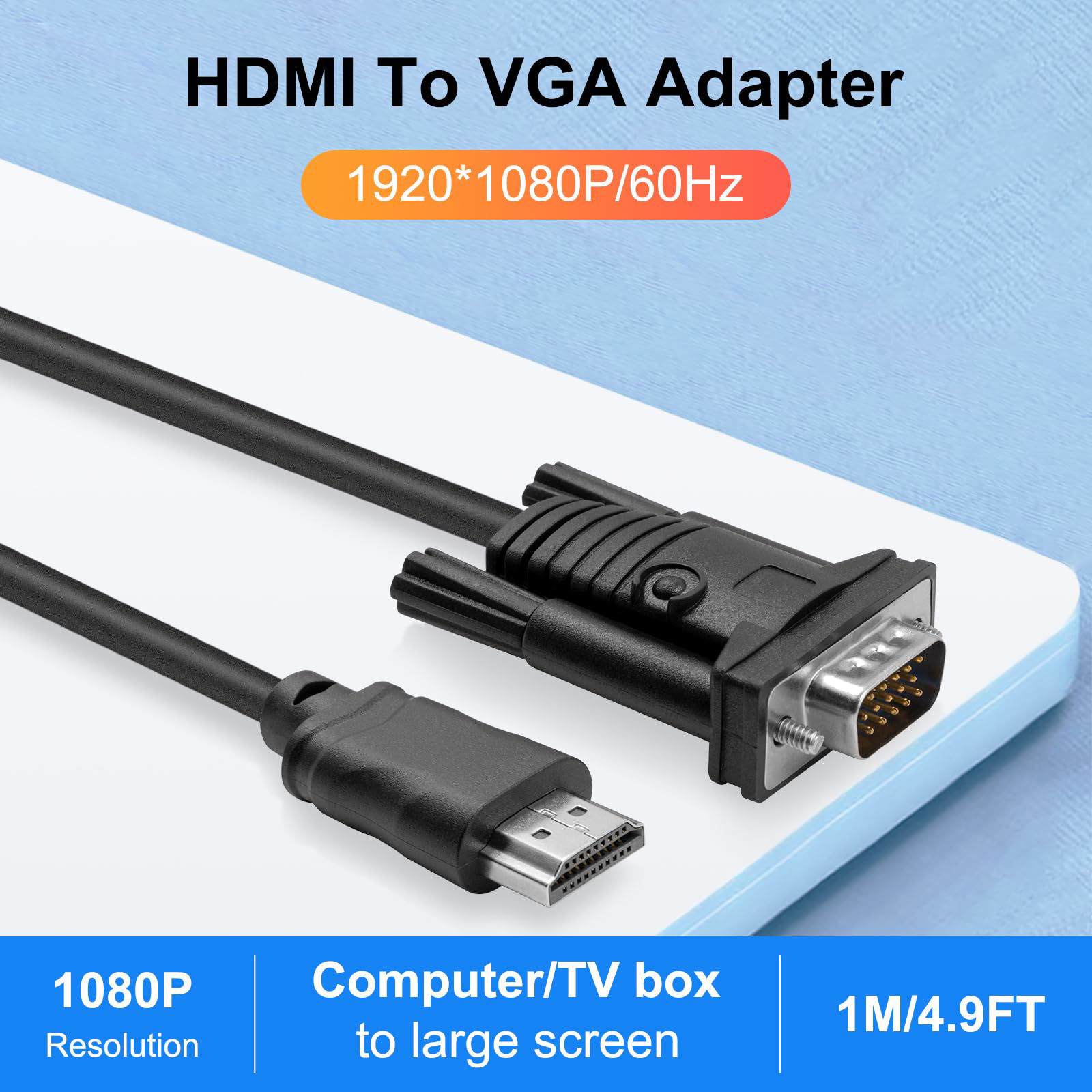 GetUSCart- Wiistar HDMI to VGA Cable 1.5m/4.9FT 1080P HDMI to VGA Video ...