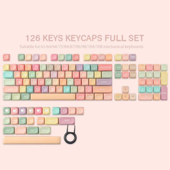 GetUSCart- TYRIXKI PBT Keycaps 126 Keys MOA Profile Cute Keycaps Dye ...