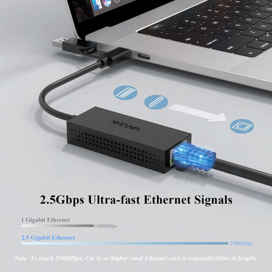 GetUSCart- USB C to 2.5G Ethernet Adapter, WAVLINK 2-in-1 USB 3.2 Type ...