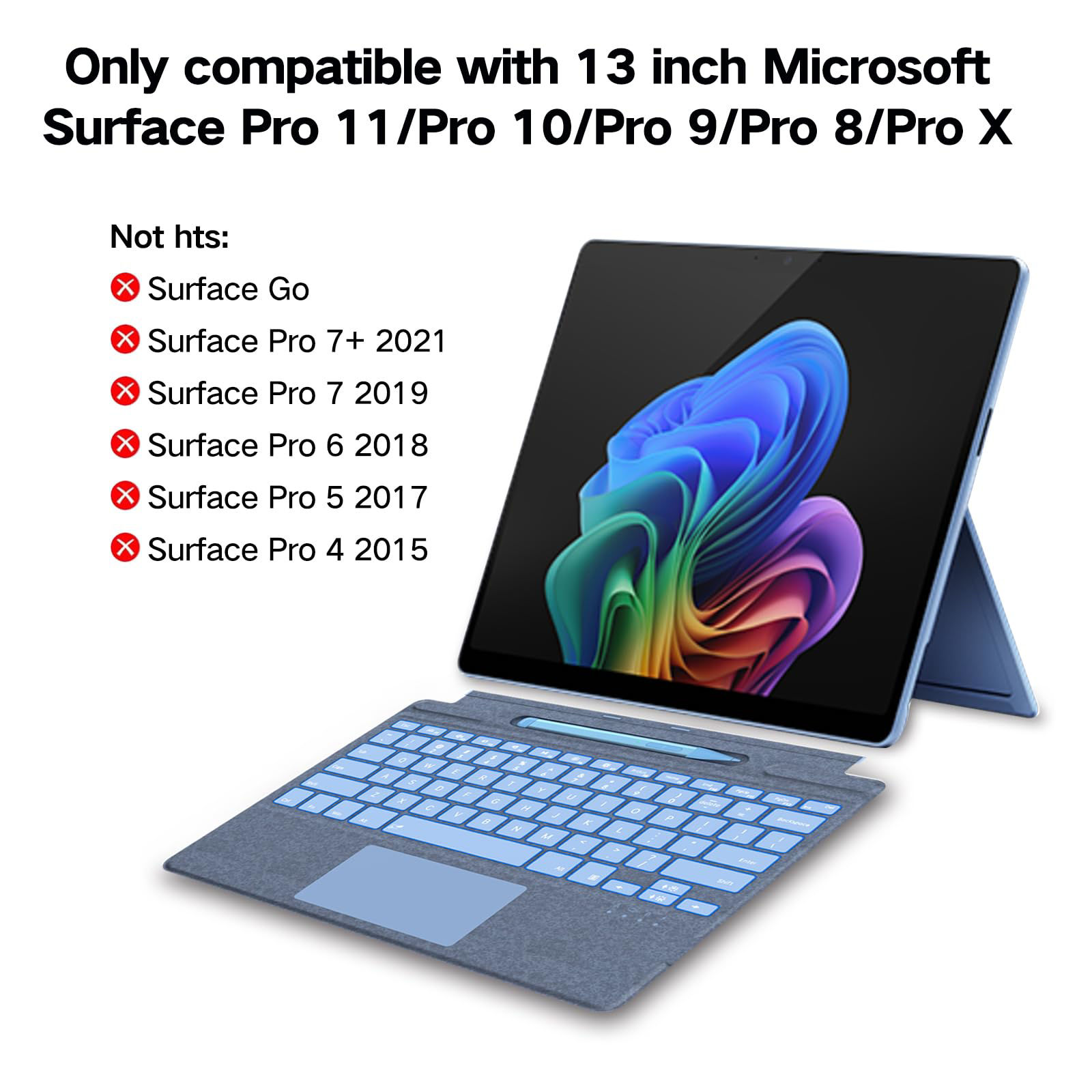 GetUSCart- JvKzaen Surface Pro 9 Keyboard with Slim Pen, Compatible ...