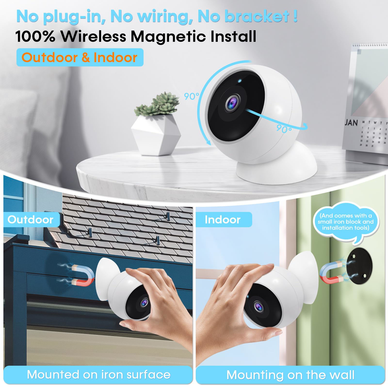 GetUSCart- AMTIFO Security Cameras Wireless Outdoor Magnetic - 4-Pack ...