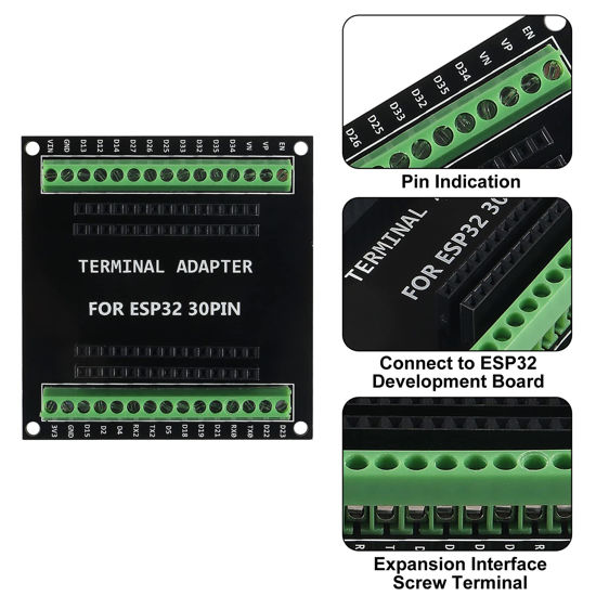GetUSCart- 3PCS ESP32 Breakout Board GPIO 1 into 2 Compatible with 30 Pins ESP32S ESP32 ...