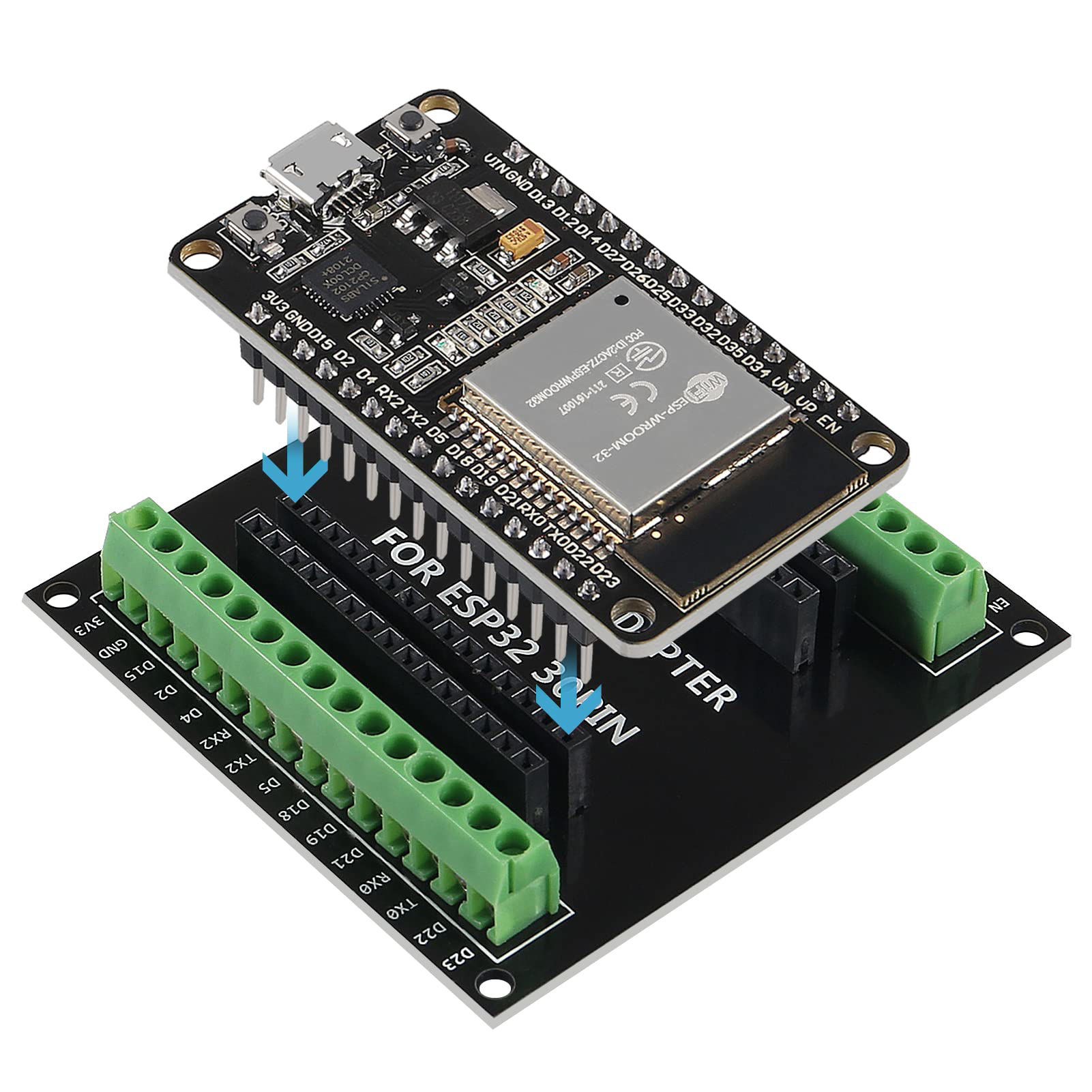 GetUSCart- 3PCS ESP32 Breakout Board GPIO 1 into 2 Compatible with 30 Pins ESP32S ESP32 ...