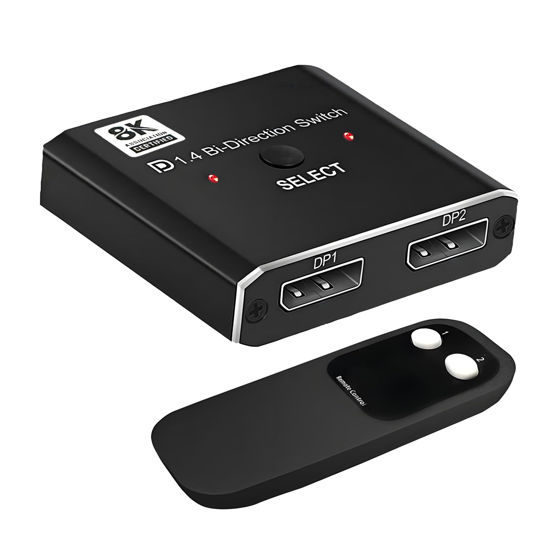 GetUSCart- 8K DisplayPort Switch 2 in 1 Out/ 1 in 2 Out Display Port 1.4 Switch Displayport ...