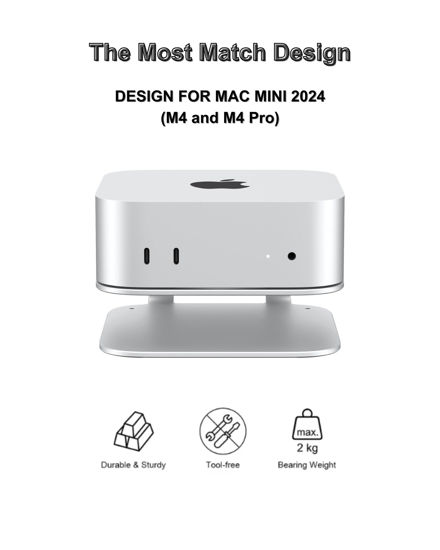 GetUSCart- GEWOKLIY Mac Mini M4 Stand, Aluminum Mount for 2024 Mac Mini ...