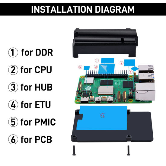 GetUSCart- GeeekPi Aluminum Heatsink Case for Raspberry Pi 5, Aluminum ...