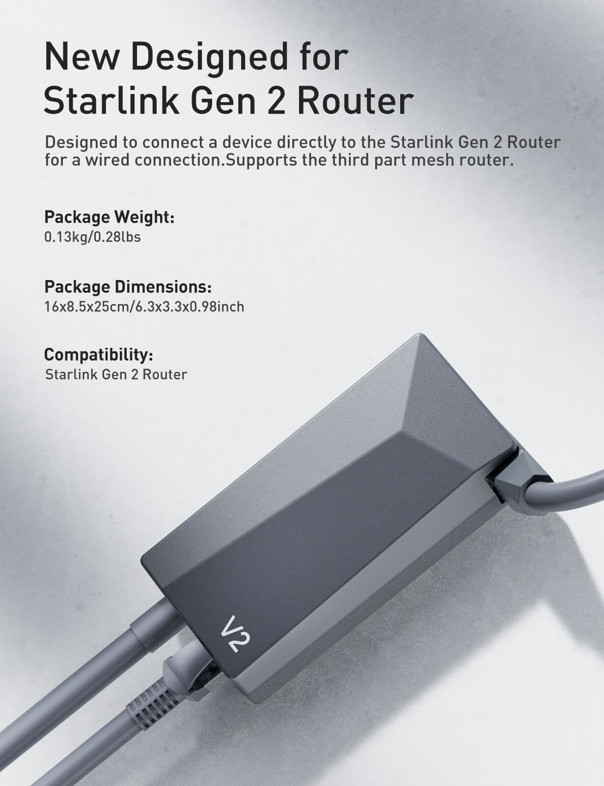 GetUSCart- Upgraded Ethernet Adapter For Starlink - RJ45 Gigabit ...