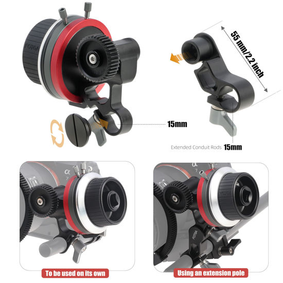 GetUSCart- FOTGA Mini Follow Focus with A/B Stops & 15mm Rod Clamp ...