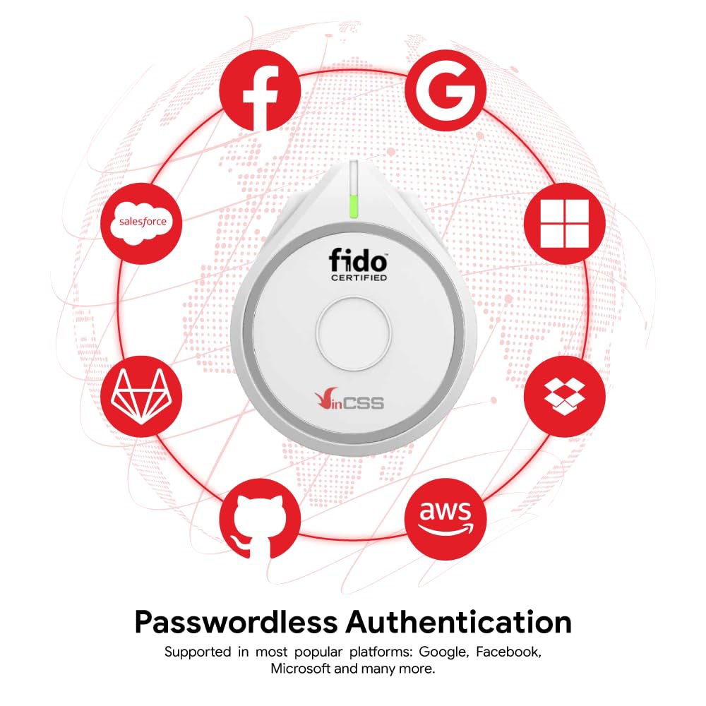 GetUSCart- VinCSS FIDO2 Fingerprint Security Key, Two Factor Authenticator, Uses Biometric ...