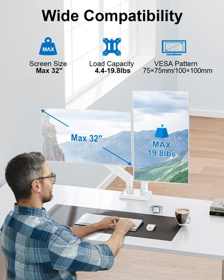 GetUSCart- Dual Monitor Mount Fits 13 to 32 Inch Computer Screen, Dual ...