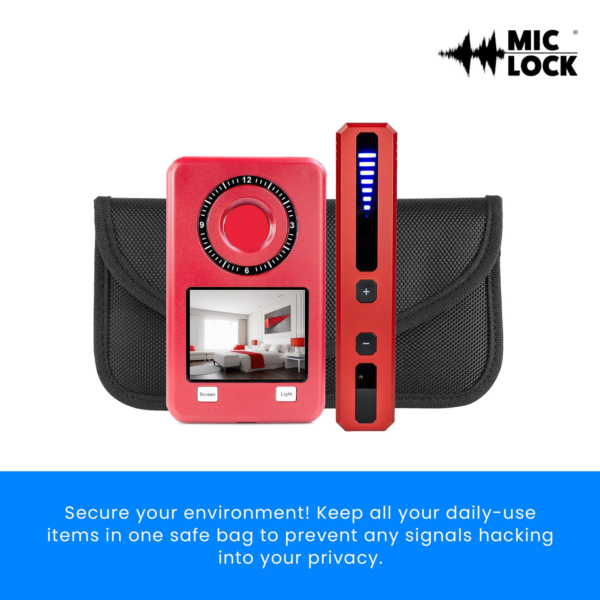 GetUSCart- Mic-Lock Camera Finder Pro Red & RF Detector Bundle - Hidden ...