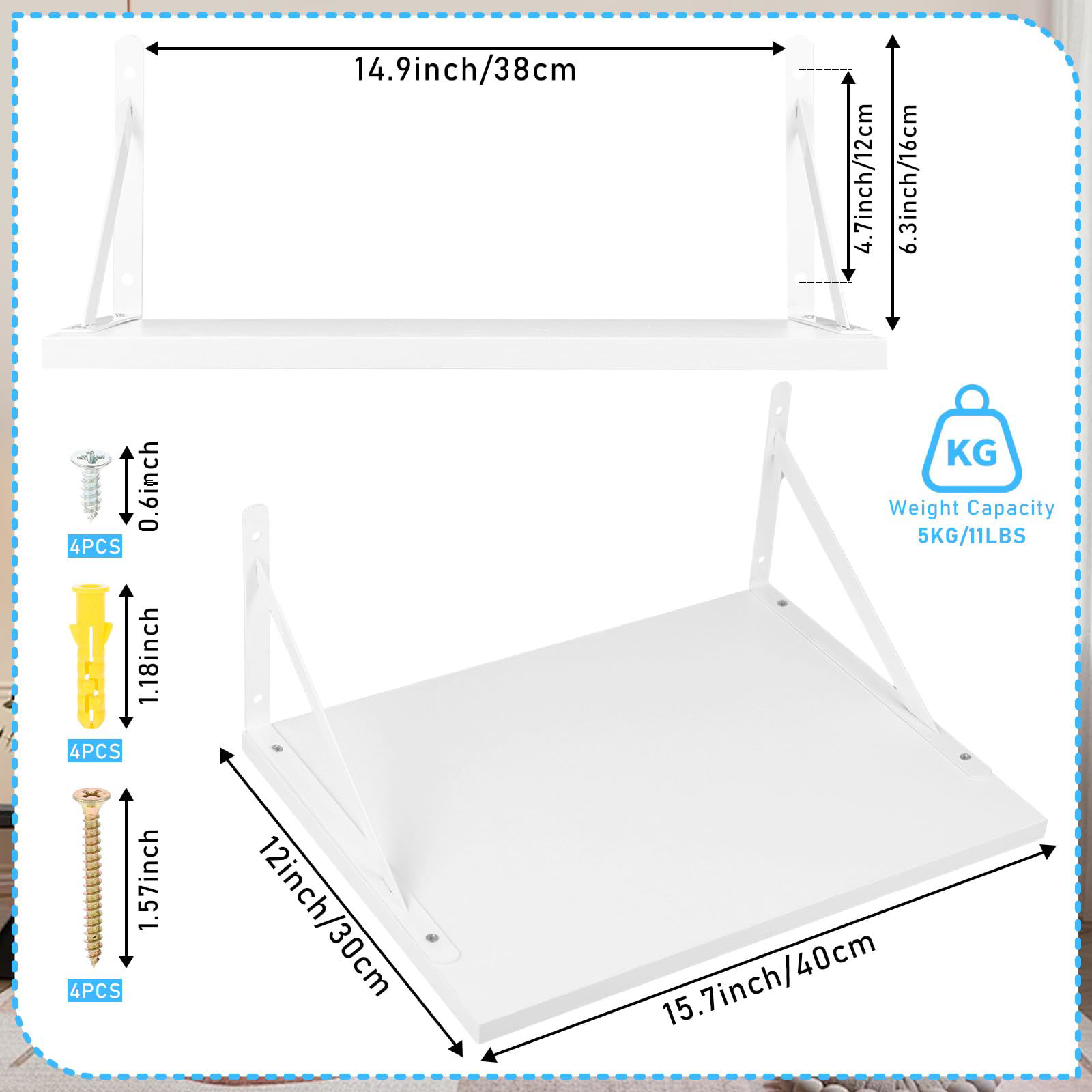 GetUSCart- 2 Pcs Projector Wall Mount Shelf, Projector Floating Shelf ...