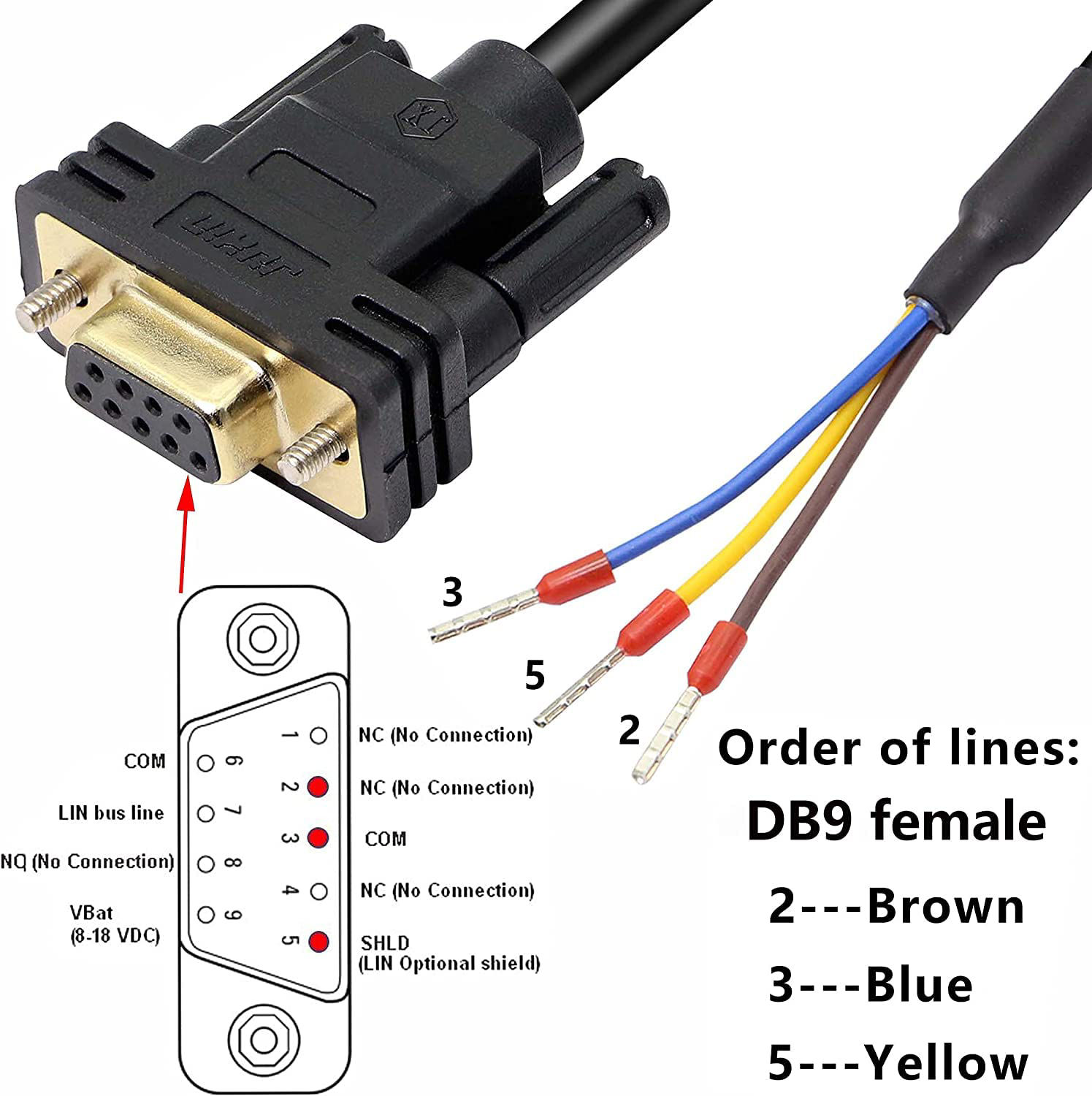 GetUSCart- JUXINICE DB9 Female RS232-235 Pin Serial Extension Cable,D ...