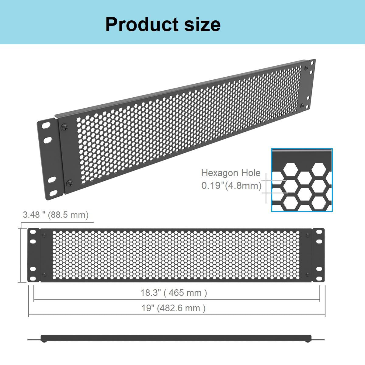 GetUSCart- Jingchengmei 2U Perforated Blank Panel - Steel Rack Mount 1U ...