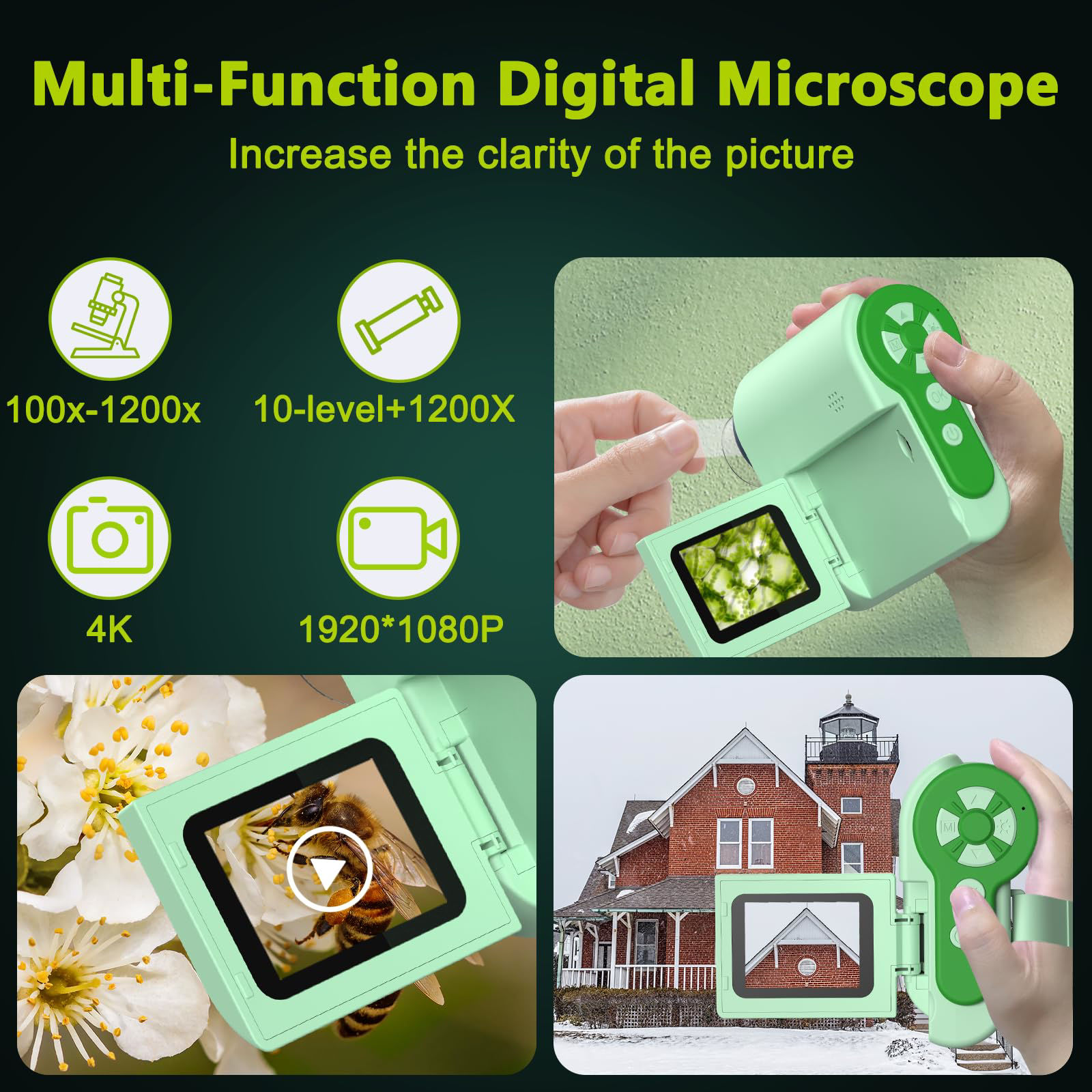 GetUSCart- Digital Microscope,1200X USB Microscope,Coin Microscope with ...