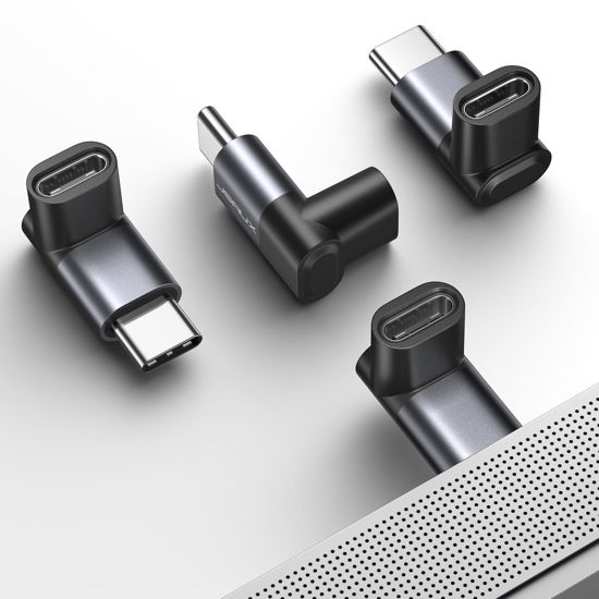 GetUSCart- JSAUX 90 Degree USB-C Male to USB-C Female Adapter, 100W ...